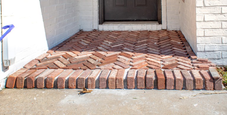 DIY Herringbone Brick Porch – With Love, Mercedes